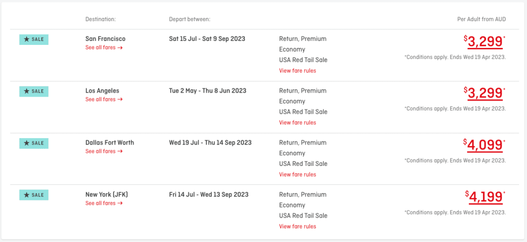 QANTAS: Red Tail Sale to the USA. Now until 19 April - 2PAXfly - Travel ...