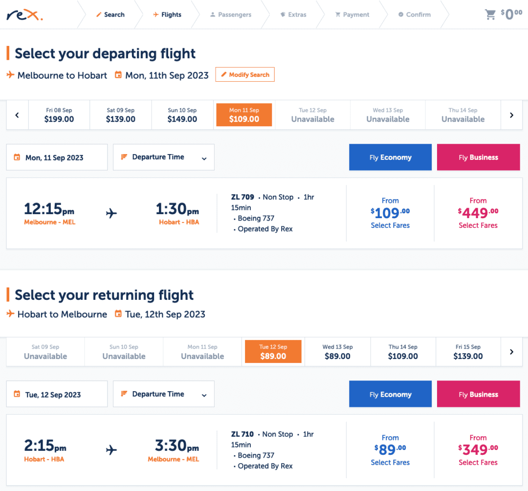 REX: Airline grows its domestic network – adds Melbourne to Hobart ...